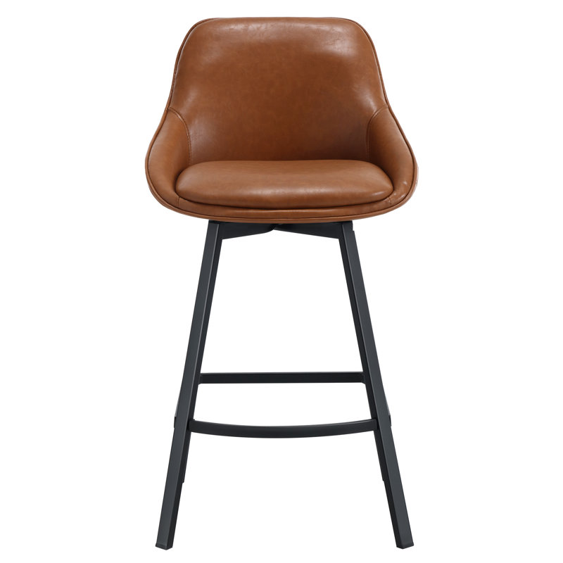 Brown faux leather counter stools store